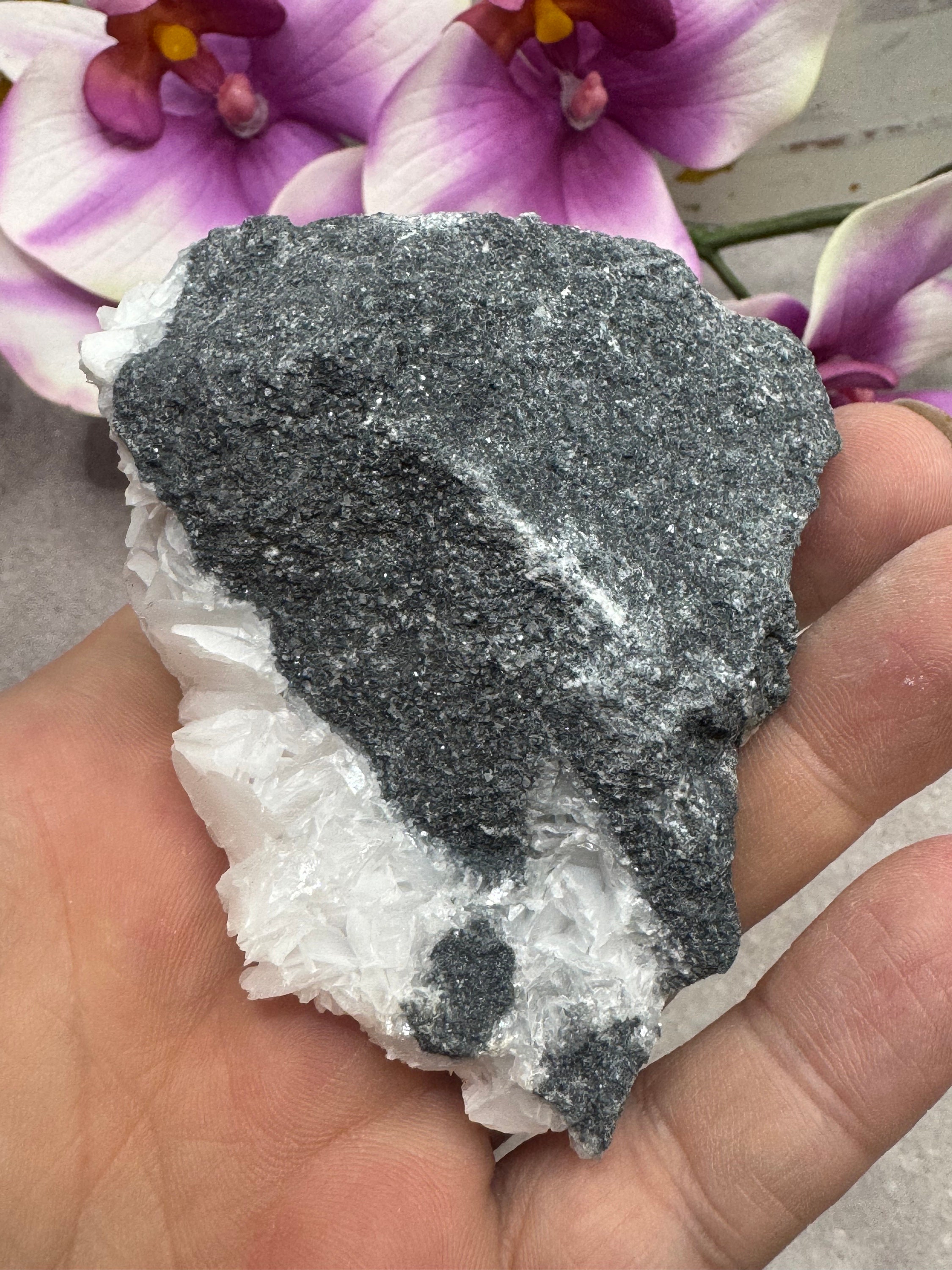 UV Reactive Rose Calcite Crystal Specimen: Angel Wing Calcite on Matrix ...