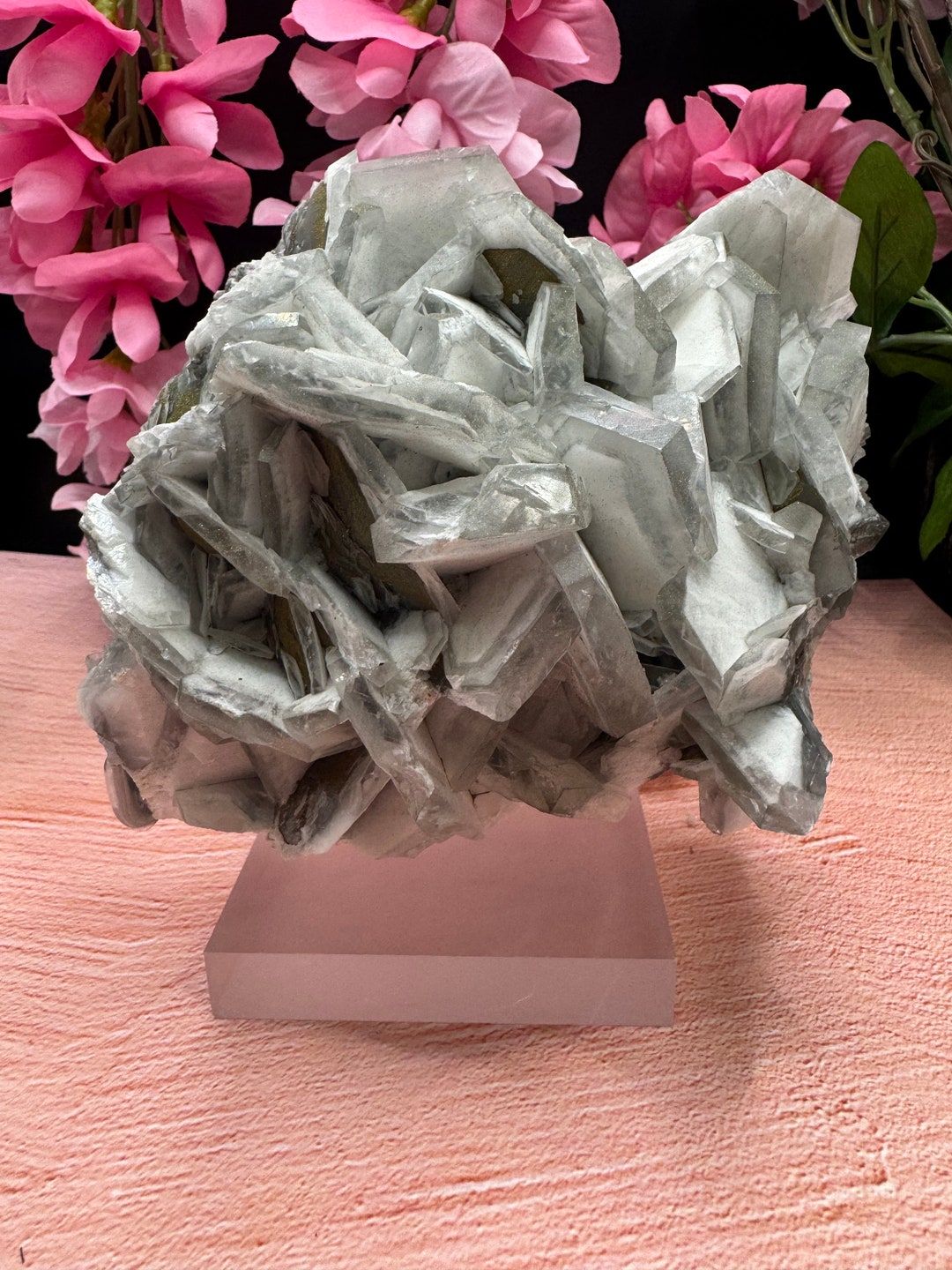 Large Sandwich Calcite Crystal With Fluorite and Pyrite Matrix, UV ...