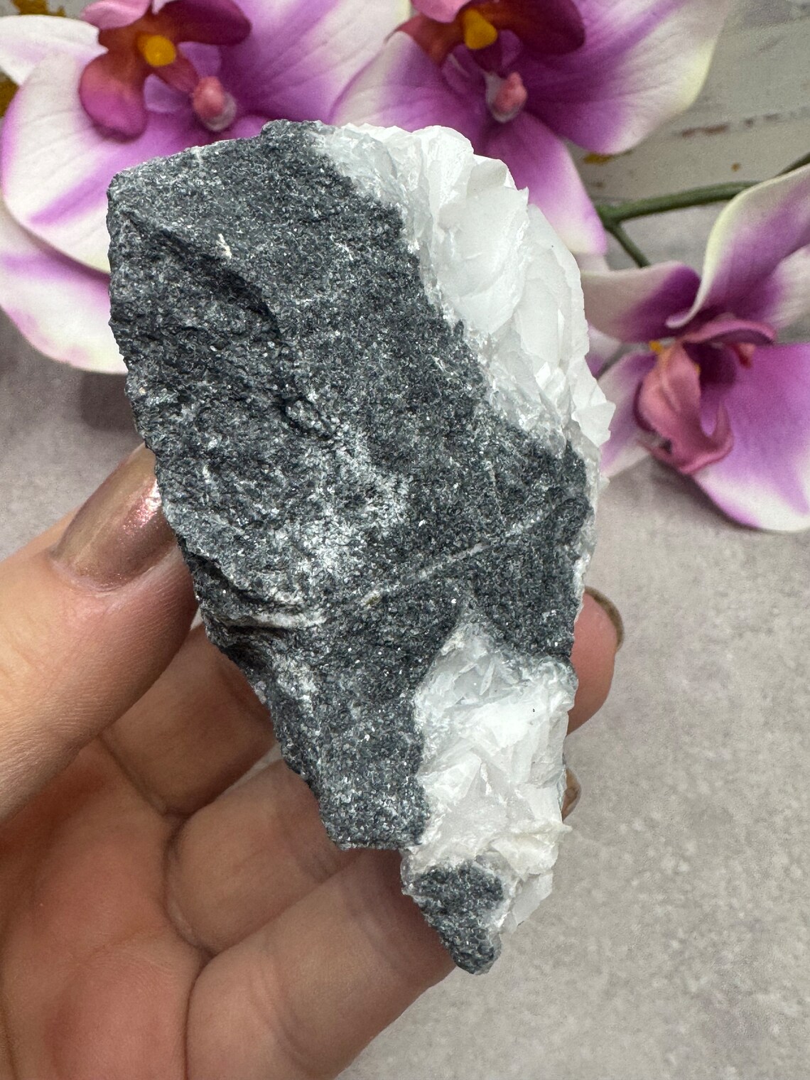 UV Reactive Rose Calcite Crystal Specimen: Angel Wing Calcite on Matrix ...