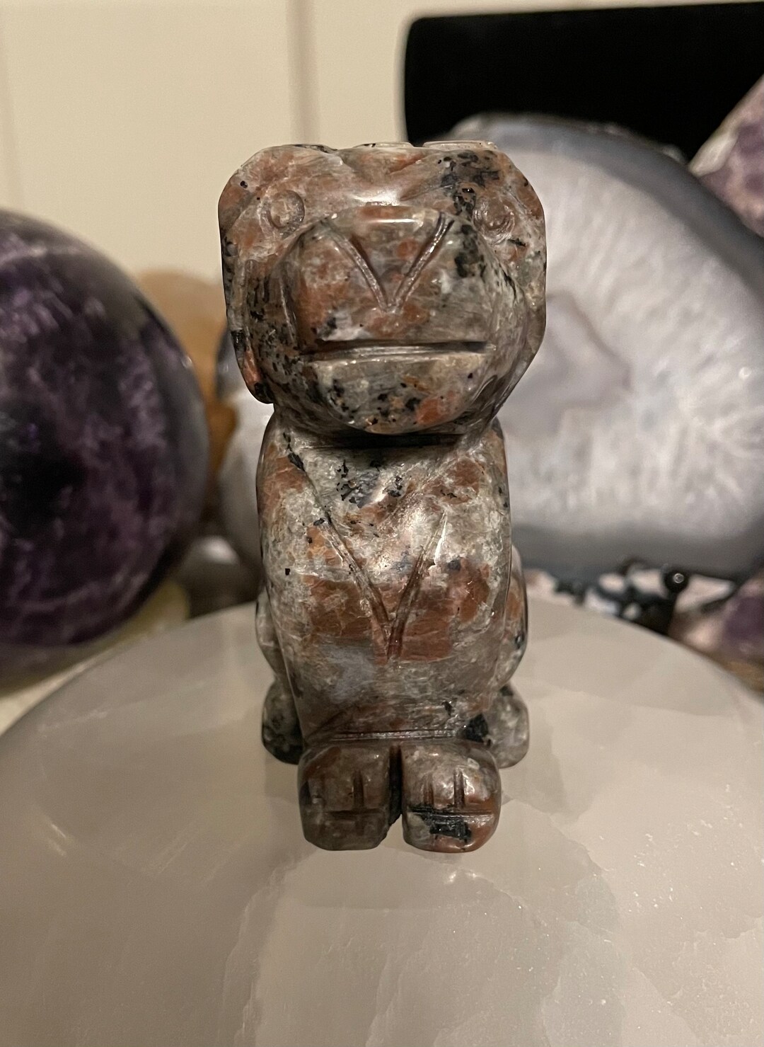 Emberlite Crystal Dog Figurine: UV Reactive Sodalite Carving - Etsy
