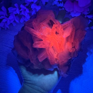 Large Sandwich Calcite Crystal With Fluorite and Pyrite Matrix, UV ...