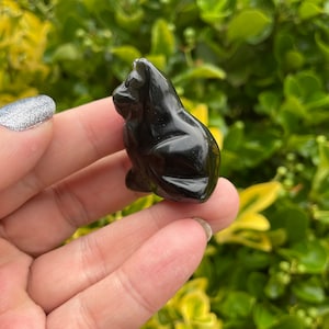 Obsidian Black Cat Crystal Figurine, Halloween Black Cat, Obsidian ...