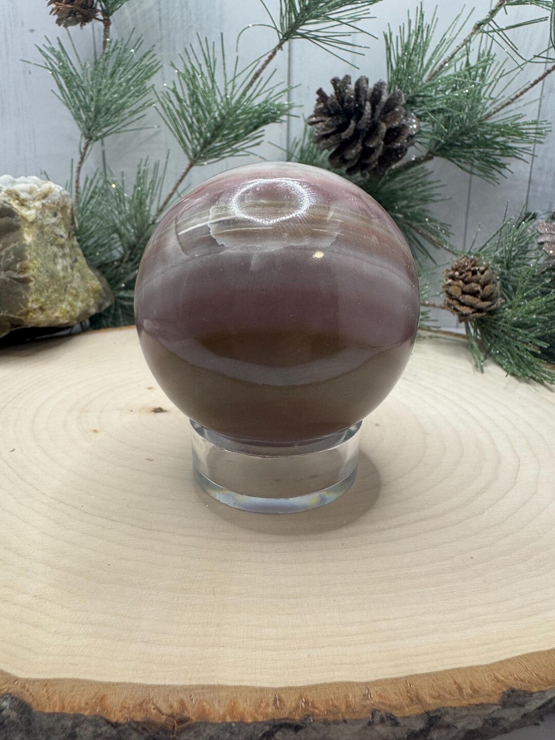 Green and Pink Banded Calcite Sphere (74mm) - Etsy
