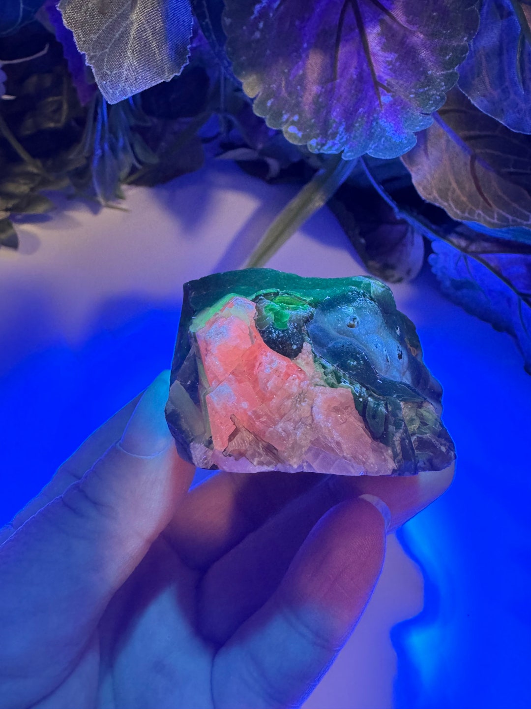 UV Reactive Chalcedony With Agate and Calcite Specimen, Rough Volcano ...