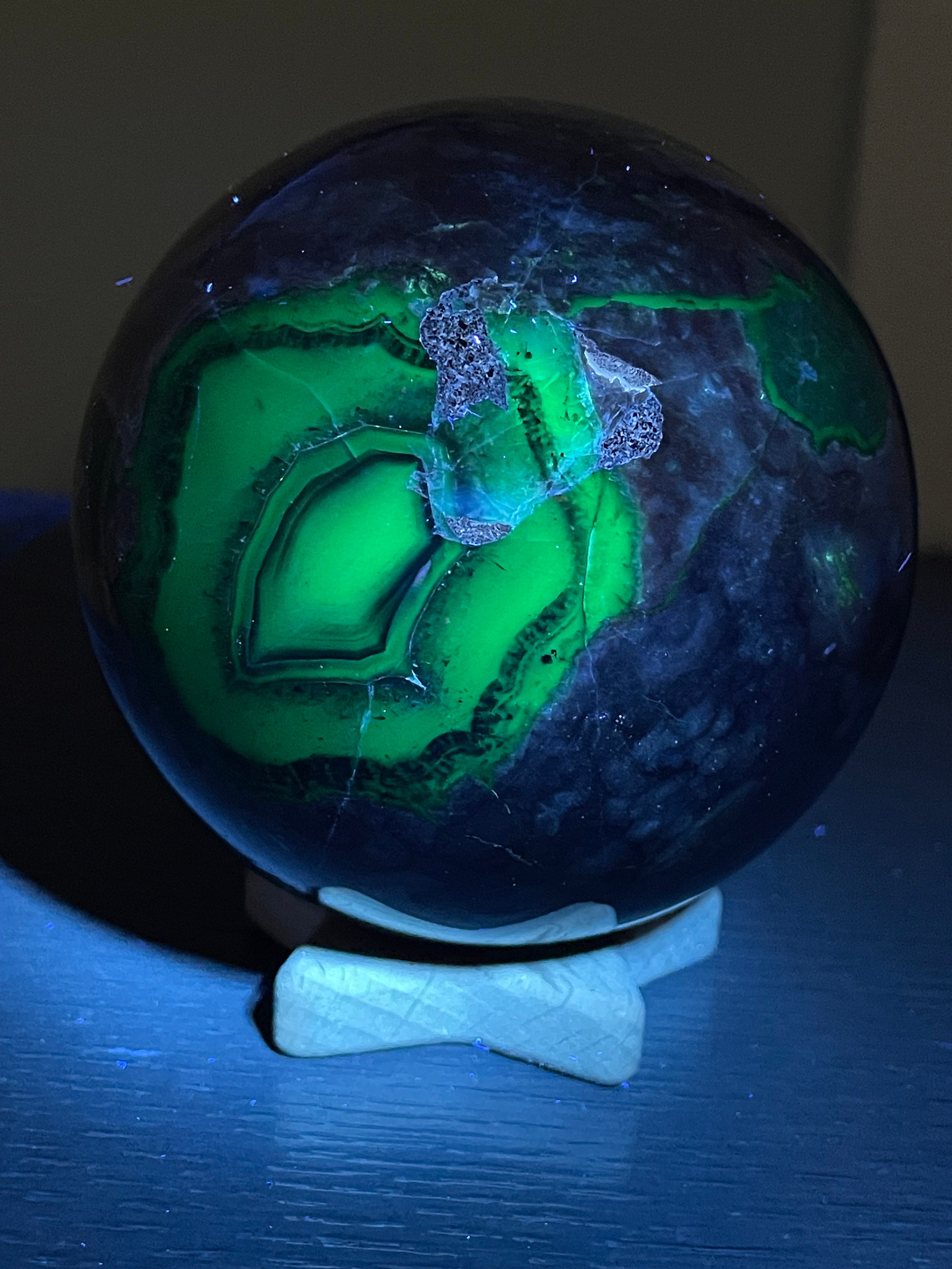 UV Reactive Volcano Agate Sphere Handcarved Volcano Agate - Etsy