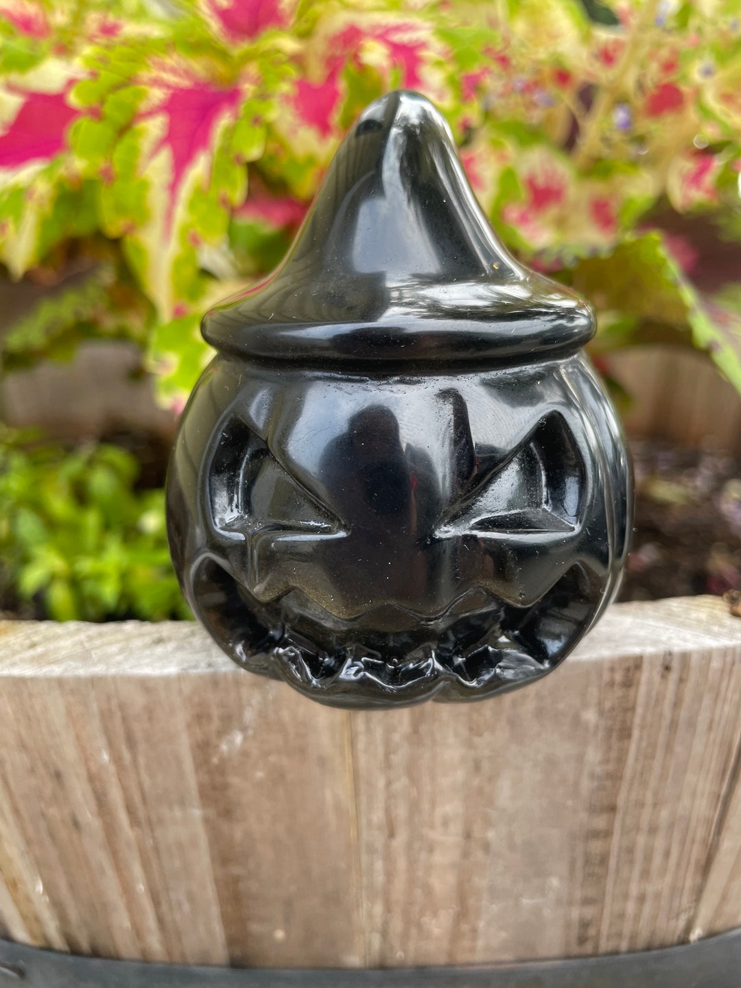 Golden Sheen Obsidian Crystal Pumpkin: Halloween Carving - Etsy