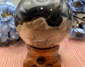 UV Reactive Volcano Agate Crystal Sphere, Fluorescent Volcano Agate ...