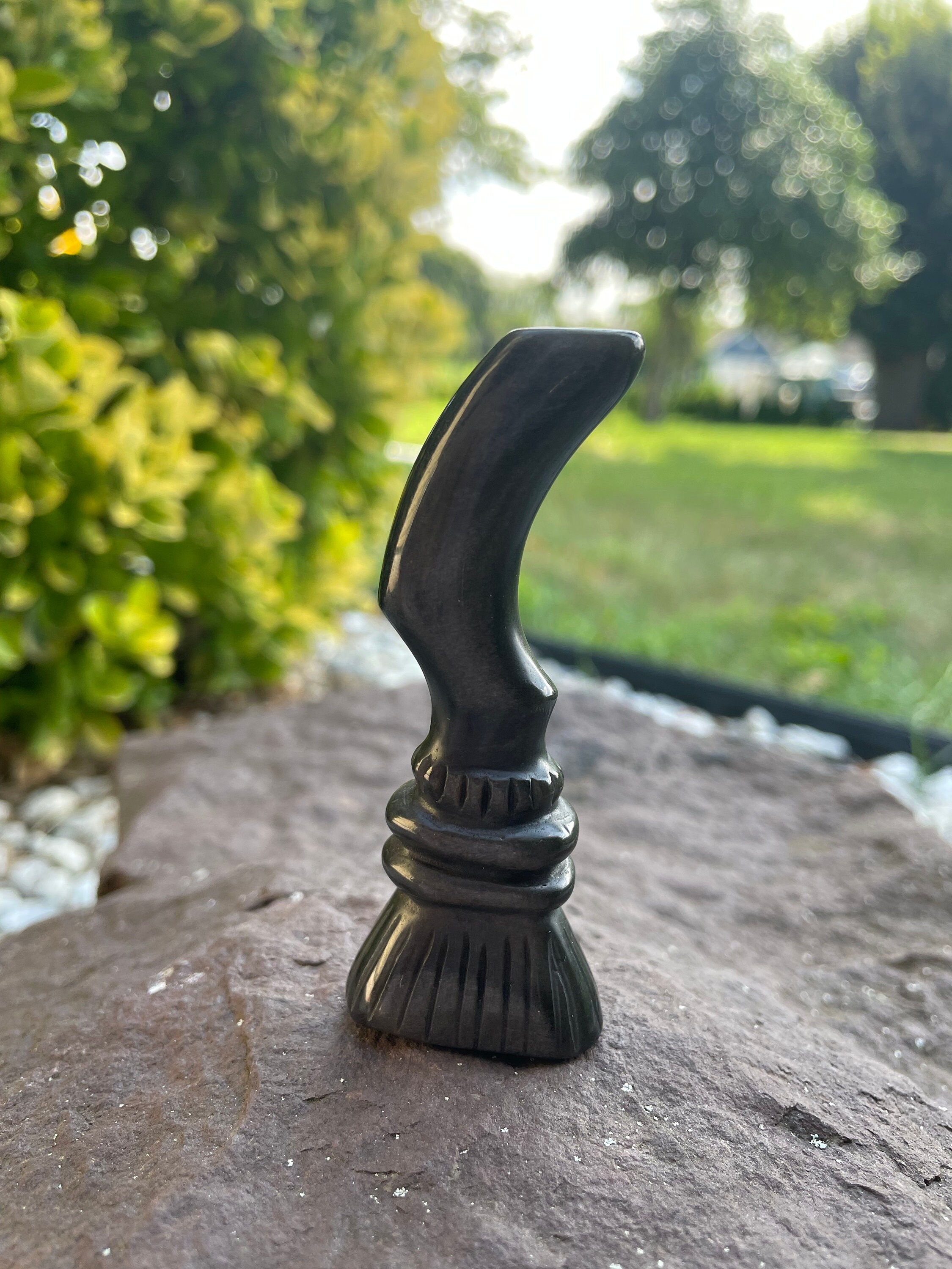 Silver Obsidian Handcarved Witches Broom Natural Obsidian - Etsy