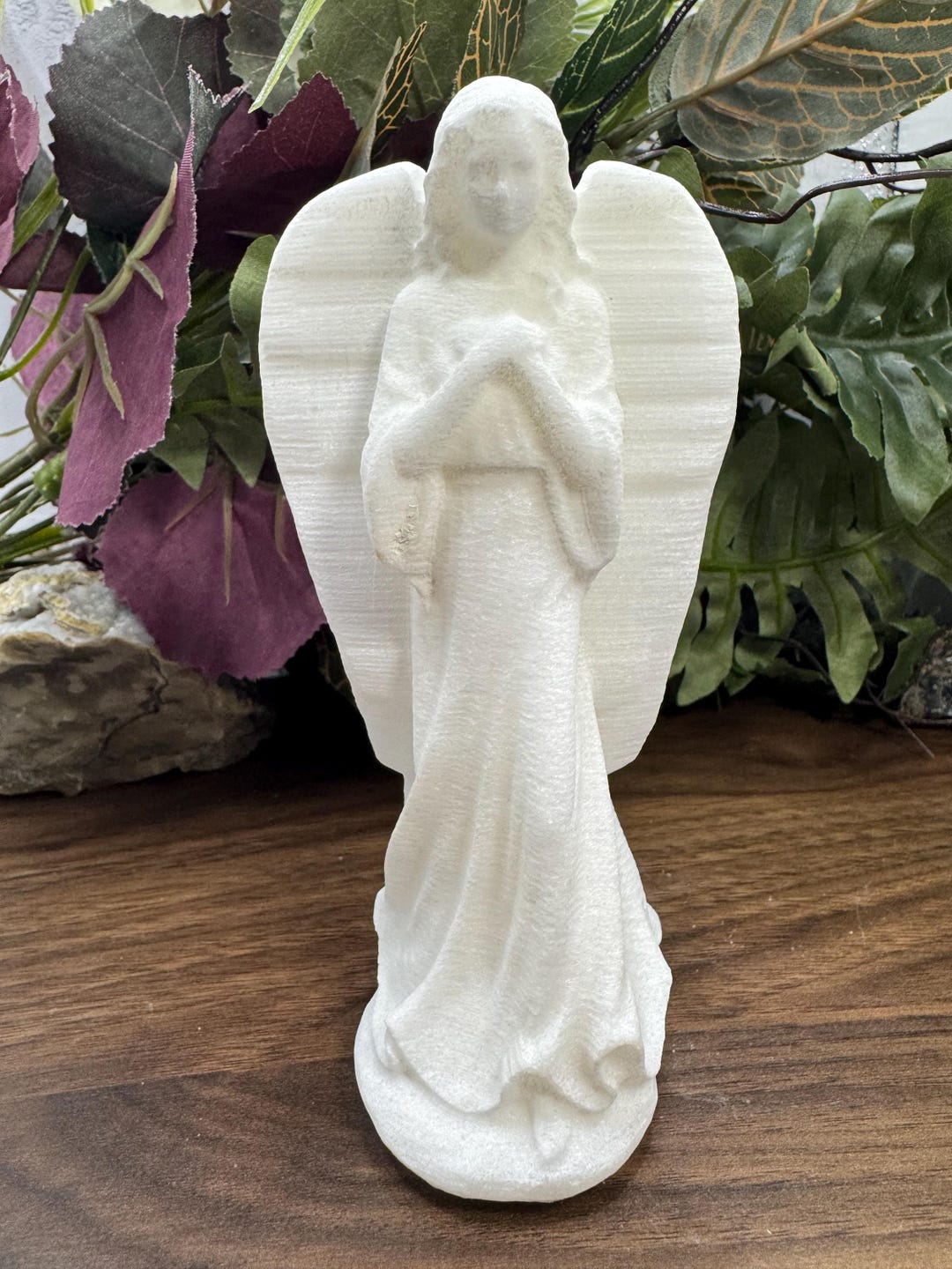 Hanbai Jade White Marble Angel Figurine, Crystal Angel Carving, Gifts ...