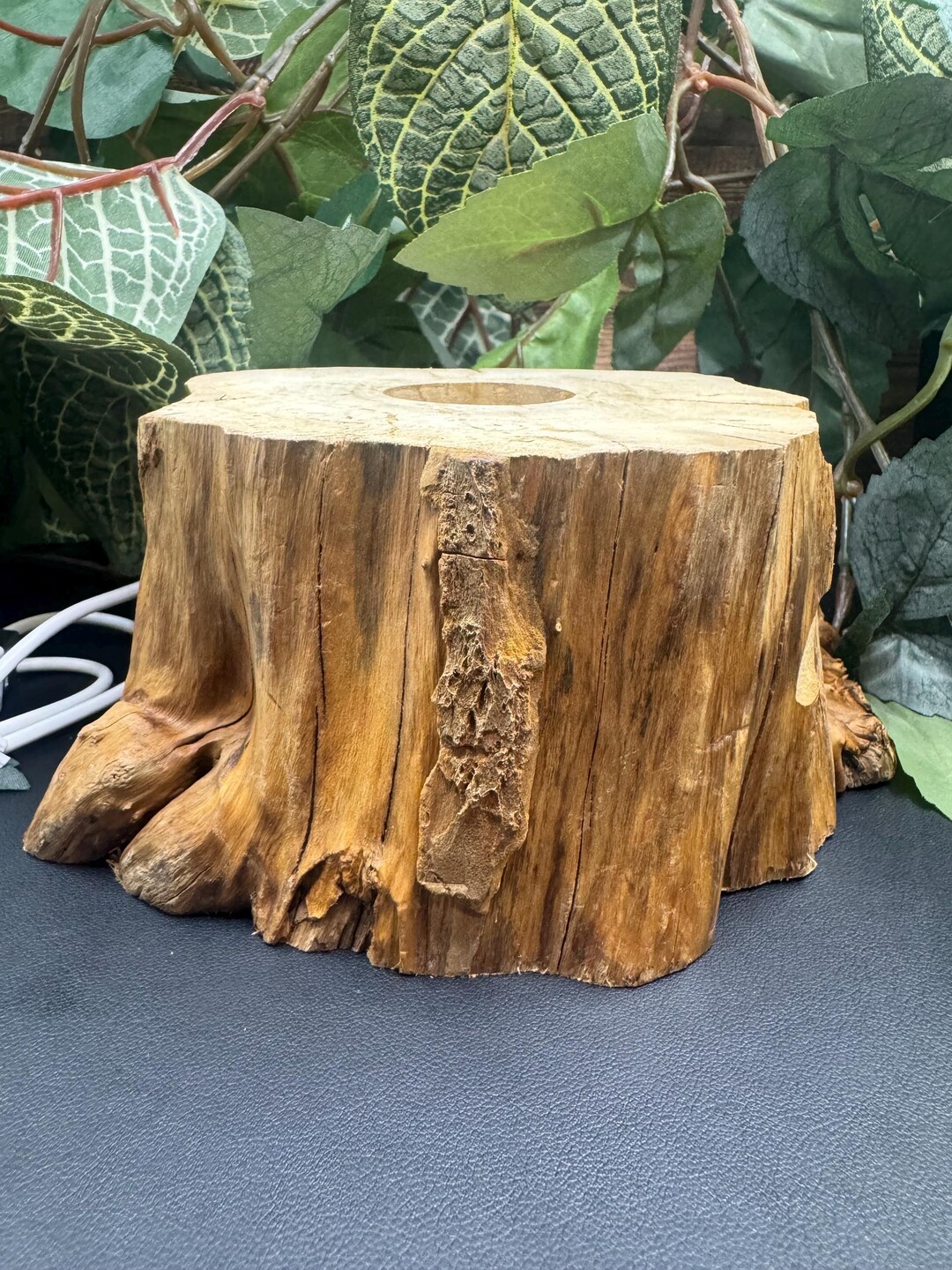 Wooden Stump Color Changing LED Sphere Holder, Sphere Stand Base ...