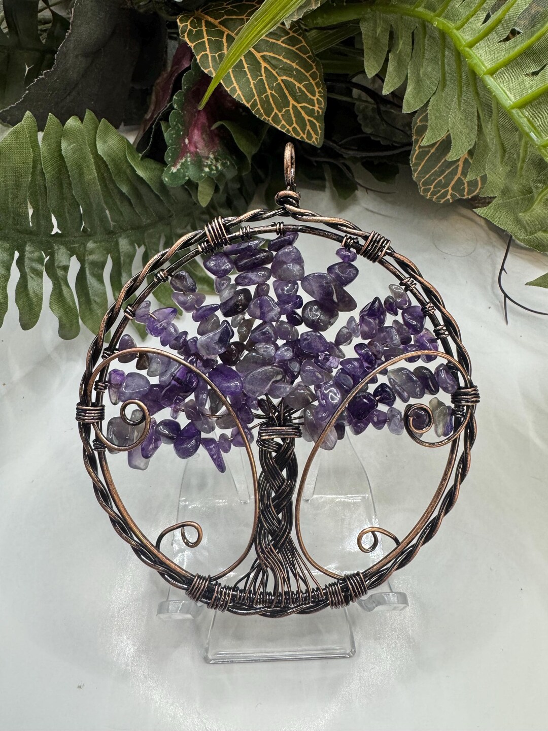 Amethyst Crystal Chip Tree of Life Ornament, Amethyst Crystal ...
