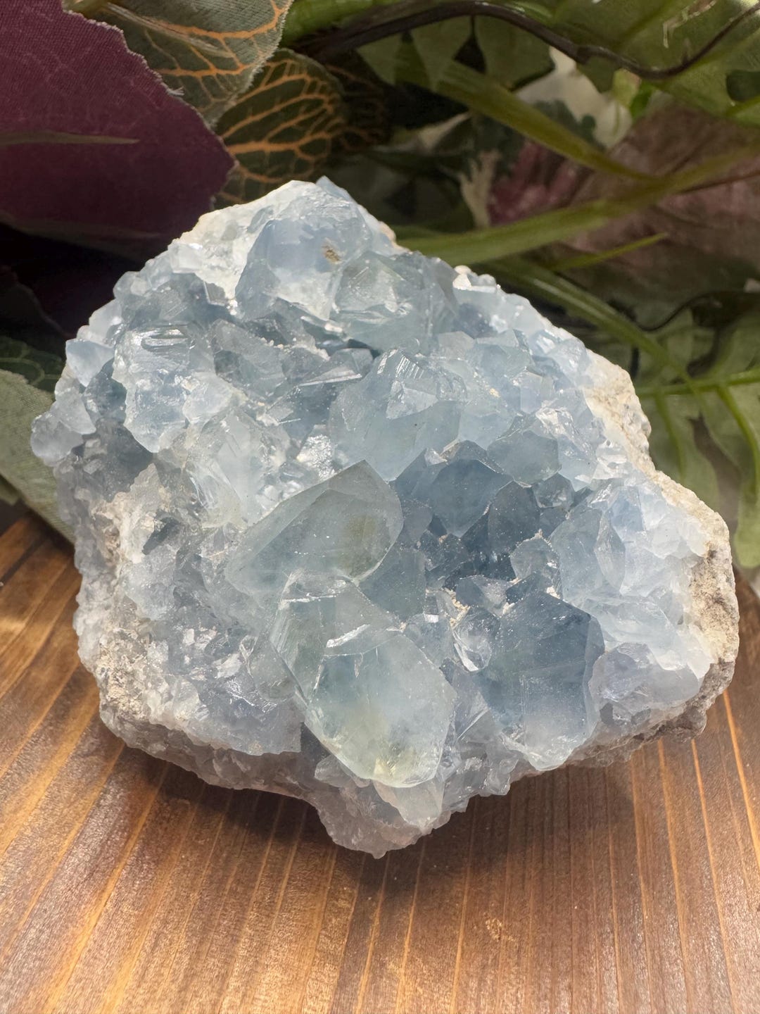 Blue Celestine Crystal Cluster, Raw Celestite Specimen, Celestite ...