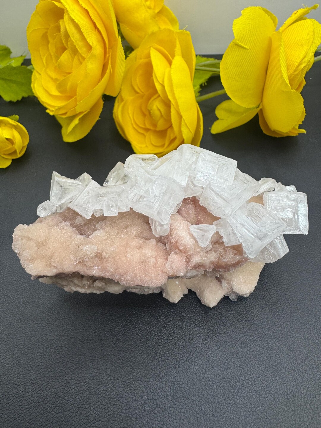 Fragile Pink Halite Crystal Specimen: Cubic Halite Cluster, California ...