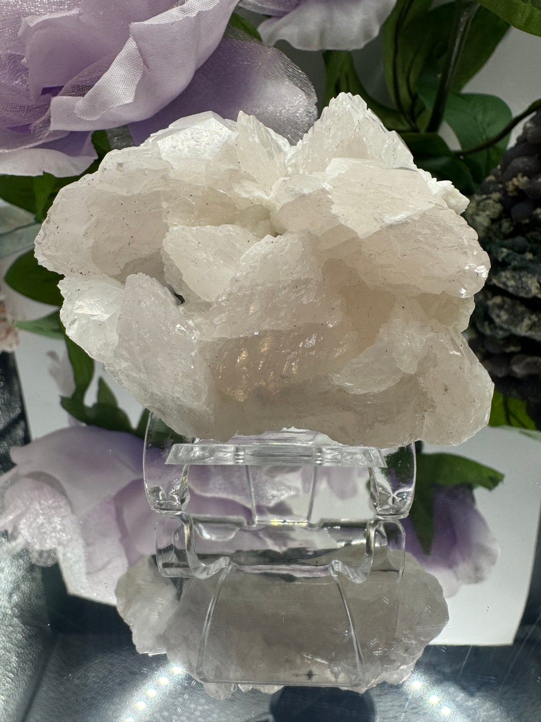 UV Reactive Pink Calcite Cluster: Fluorescent Mangano Crystal - Etsy