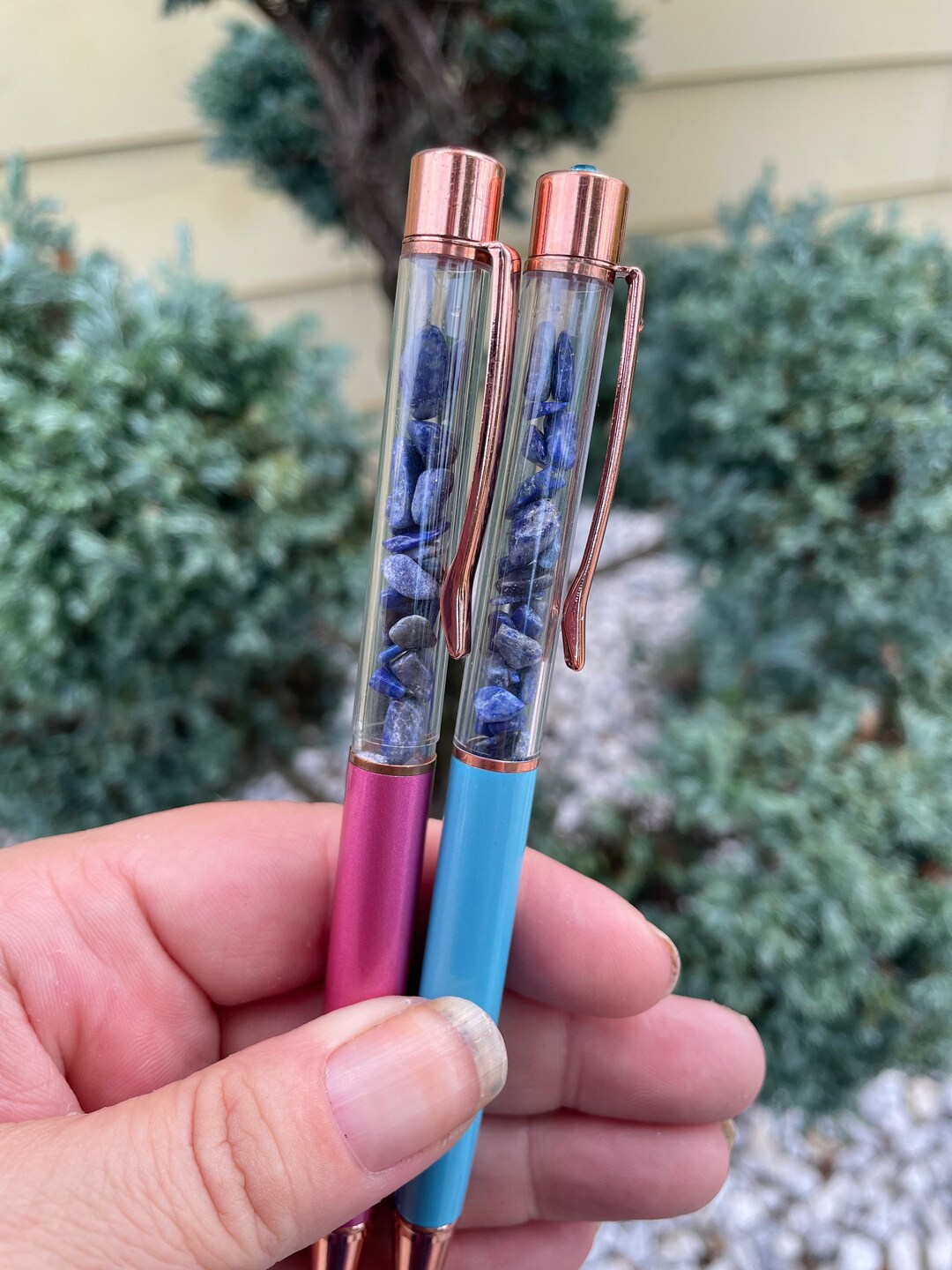 Lapis Lazuli Crystal Chip Pen With Ink Refill, Crystal Chip Pens ...