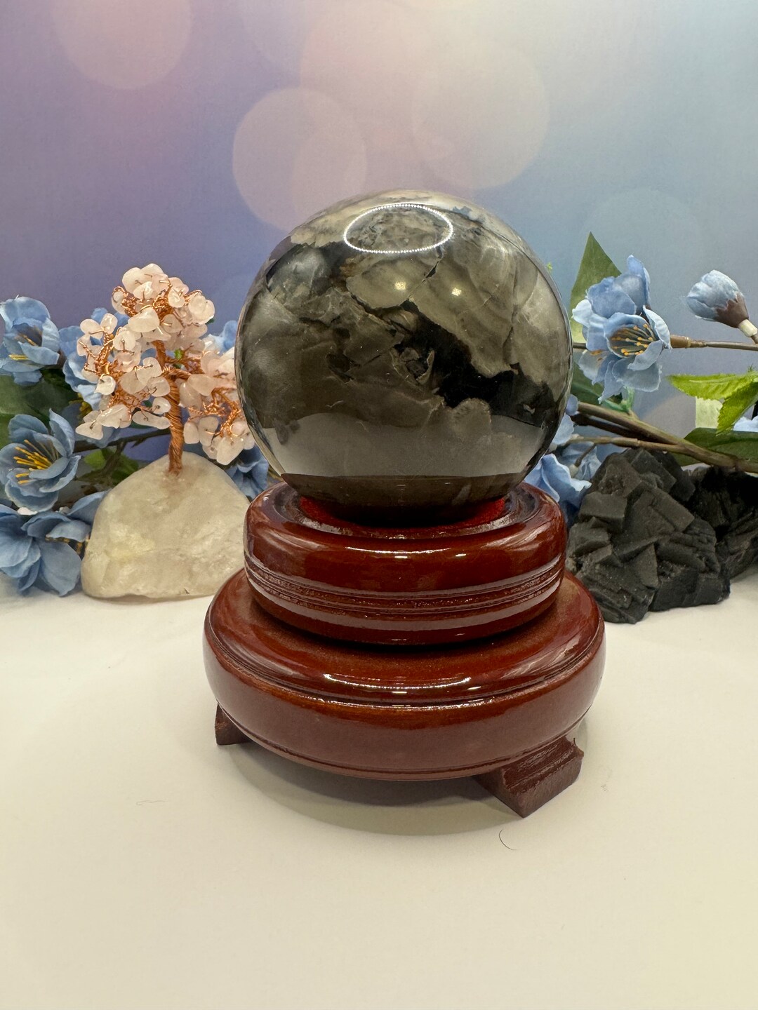 UV Reactive Volcano Agate Sphere: 75mm Chalcedony Crystal - Etsy