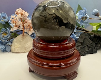 UV Reactive Volcano Agate Crystal Sphere, Fluorescent Volcano Agate ...