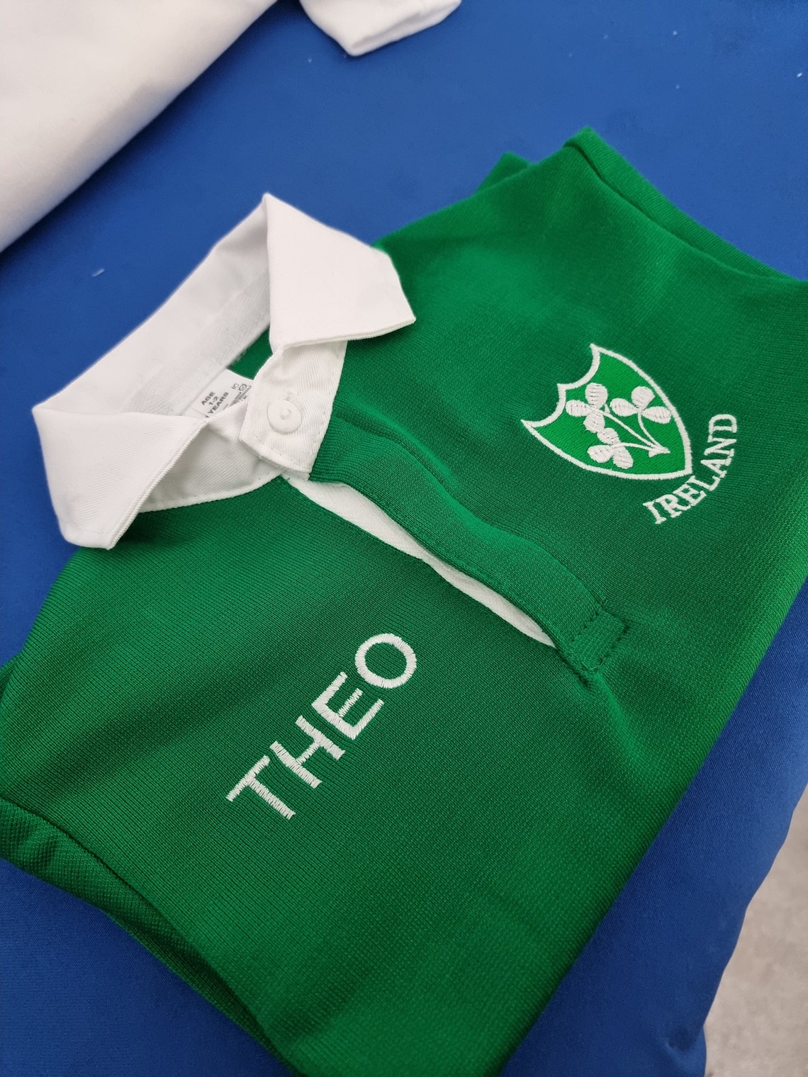 Ireland Clover Embroidery Retro Rugby Shirt Babies to 13 Years Newborn ...