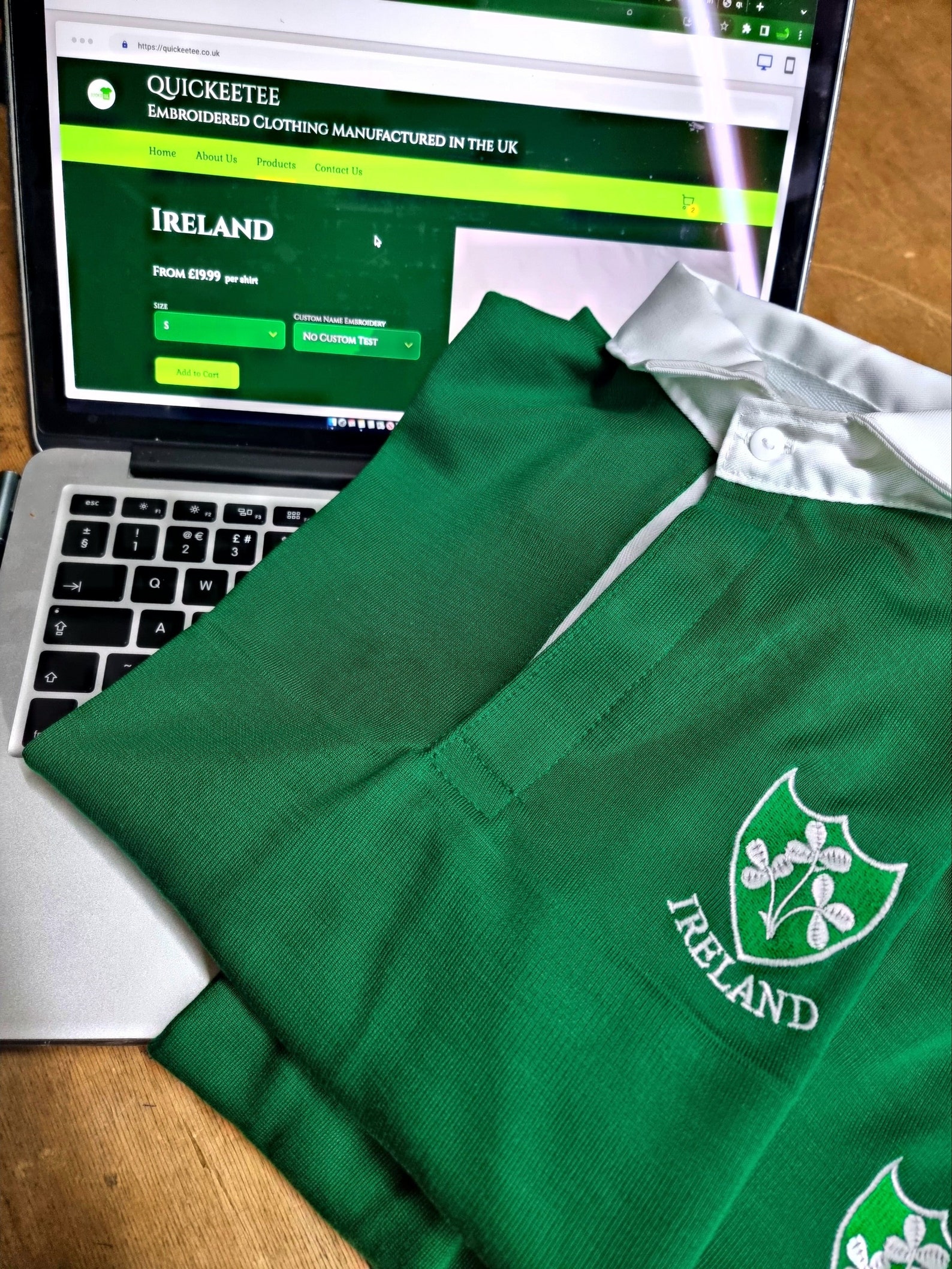 Ireland Clover Embroidery Retro Rugby Shirt Babies to 13 Years Newborn ...