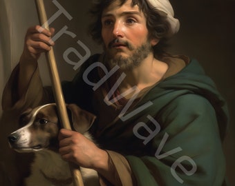 Saint Roch Patron Saint of Dogs St Rocco Print Dog Lovers Gift Saint ...