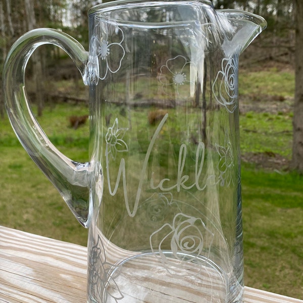 Glass Pitcher - Etsy