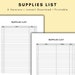 Supply List, Inventory Log, Supplies List Printable,a4 and US Letter ...