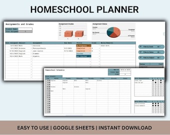 Homeschool Schedule, Homeschool Planner, Assignment and Grade Tracker ...