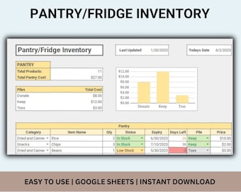 Printable Kitchen Inventory Planner Template Bundle, Pantry, Freezer ...