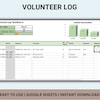 Volunteer Log, Sign up Spreadsheet, Volunteering Planner, Record Hours ...