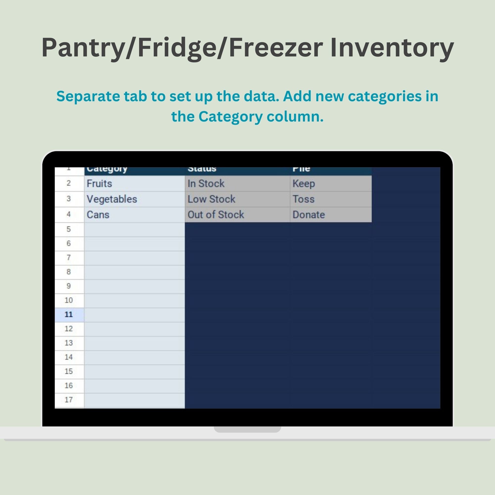 Pantry Inventory Spreadsheet, Pantry List Tracker, Freezer Inventory ...