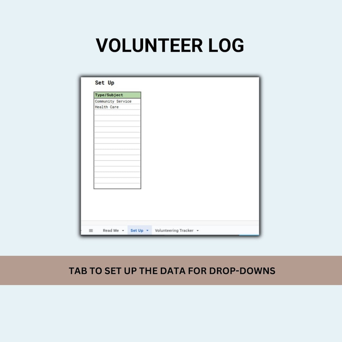 Volunteer Log, Sign up Spreadsheet, Volunteering Planner, Record Hours ...
