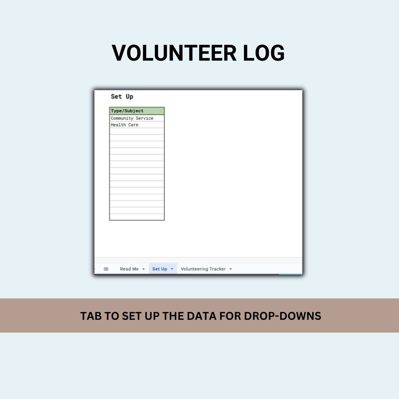 Volunteer Log, Sign up Spreadsheet, Volunteering Planner, Record Hours ...