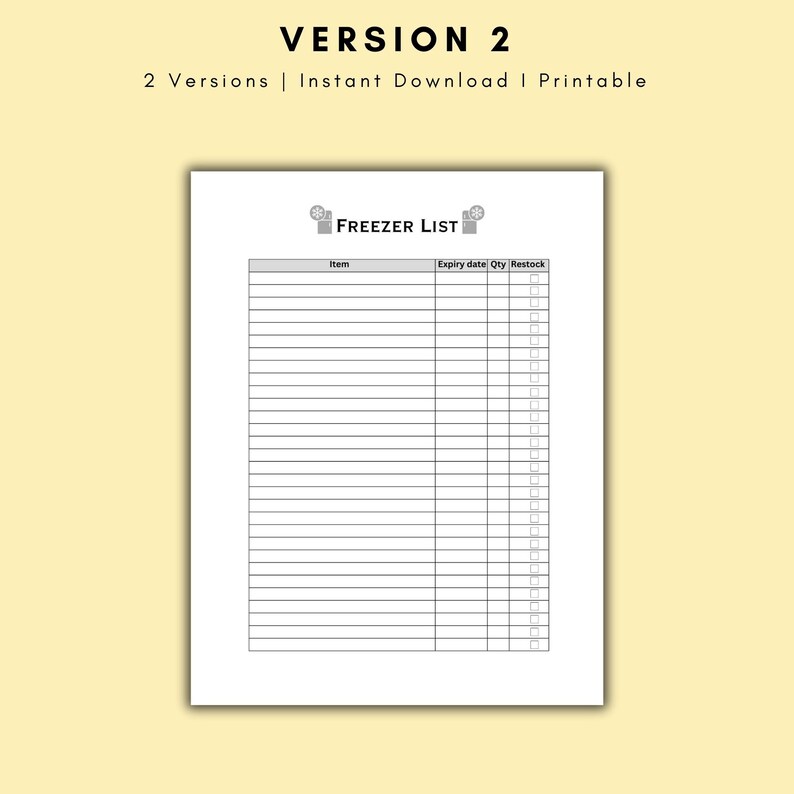 Freezer Inventory List,pantry Inventory, Pantry Tracker, Freezer List ...