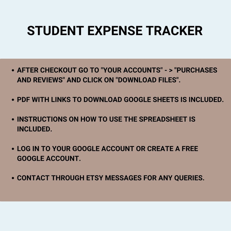 Expense Tracker for Students, Budget Spreadsheet, Google Sheets ...