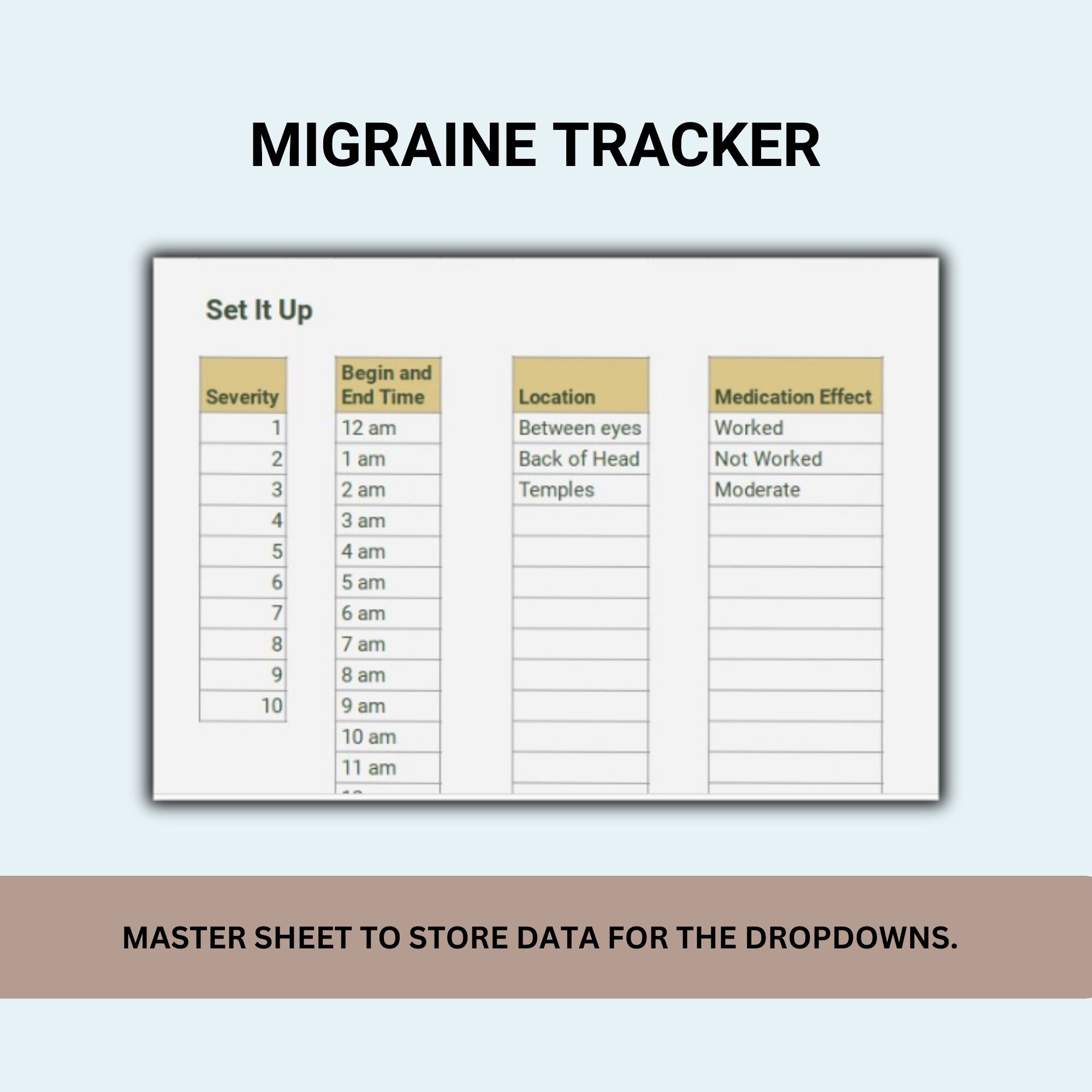Migraine Symptom Tracker, Pain Tracker, Headache Diary, Migraine Log ...