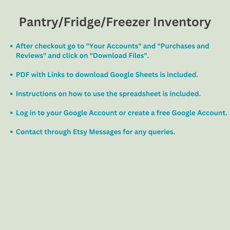 Pantry Inventory Spreadsheet, Pantry List Tracker, Freezer Inventory ...