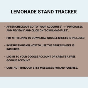 Lemonade Stand Spreadsheet, Lemonade Stand Sales, Editable and ...