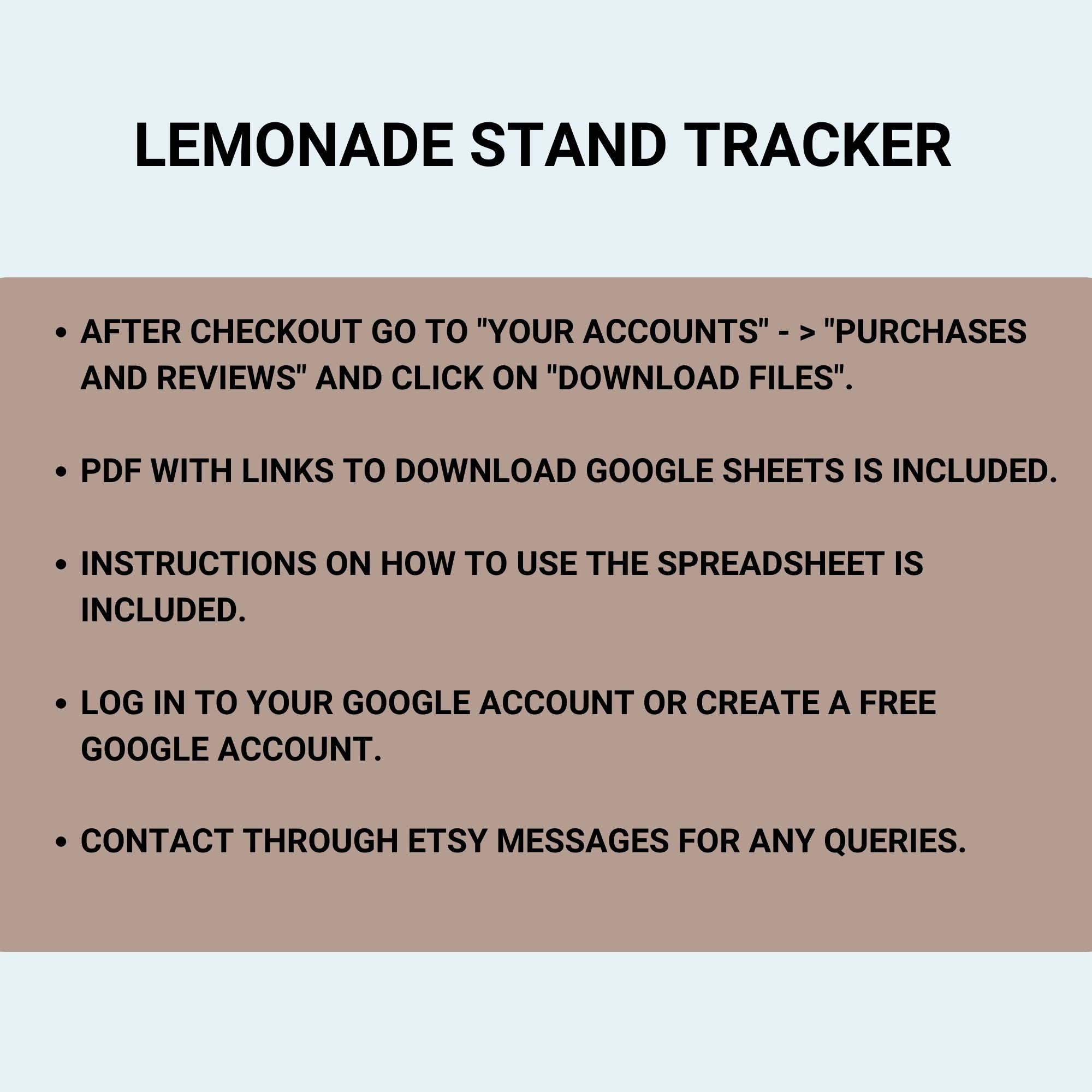 Lemonade Stand Spreadsheet Lemonade Stand Sales Editable And