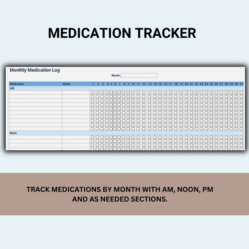 Daily Medication Tracker, Weekly Medication Log, Daily Medication Sheet ...