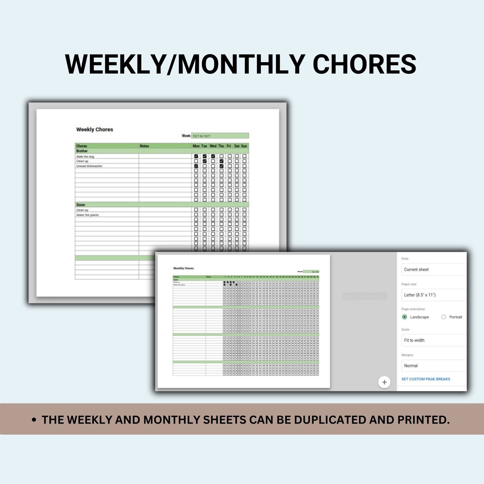 Family Chore Chart, Weekly Chore, Monthly Chores, Household Duties ...