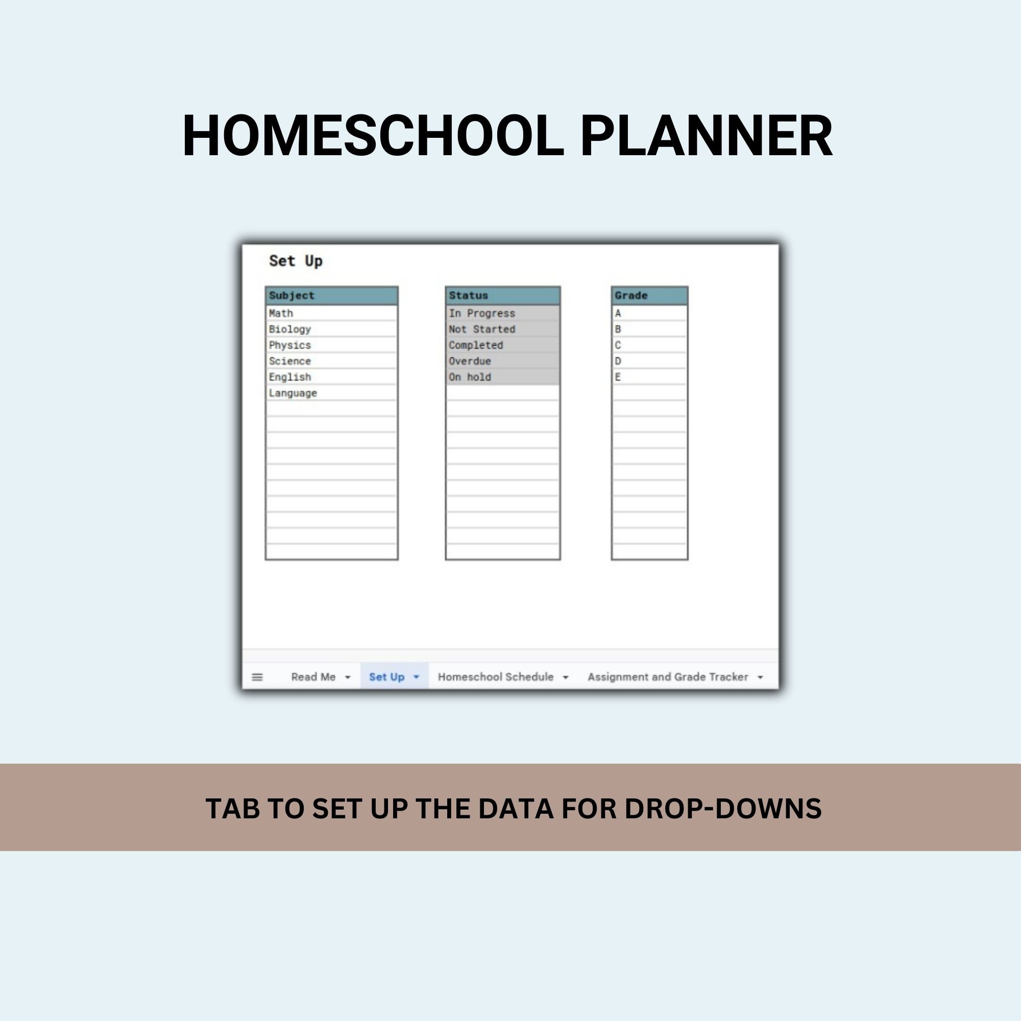 Homeschool Planner, Homeschool Schedule, Assignment and Grade Tracker ...