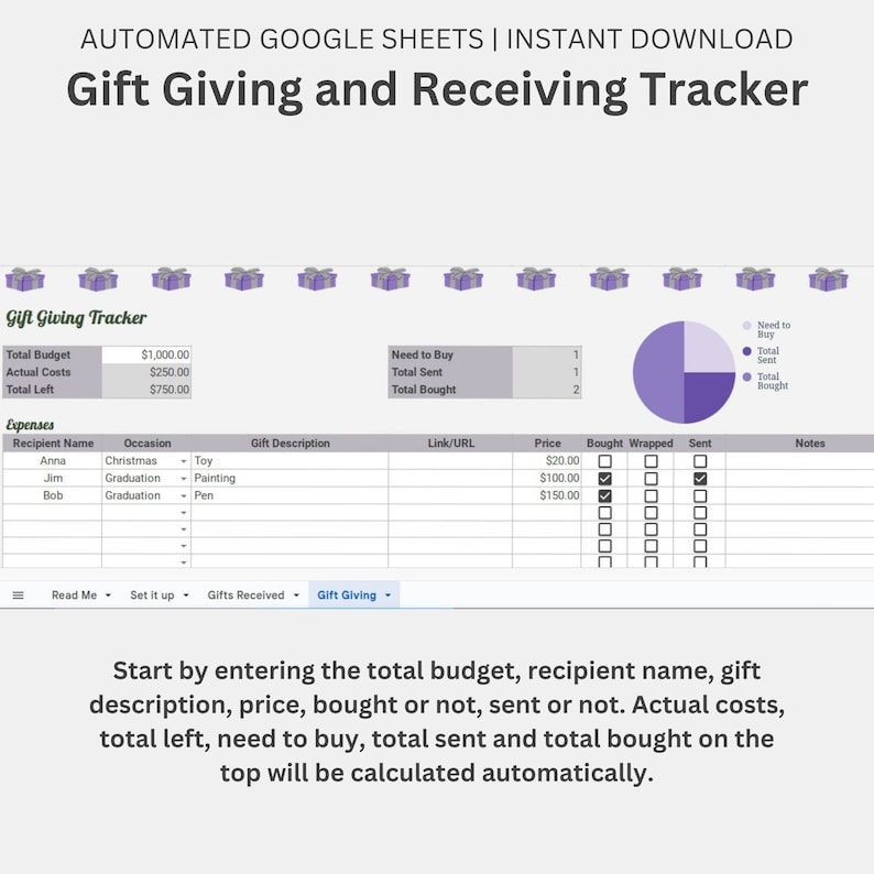 Digital Gift Tracker, Gift Tracking , Gift Giving, Gift Receiving, Gift ...