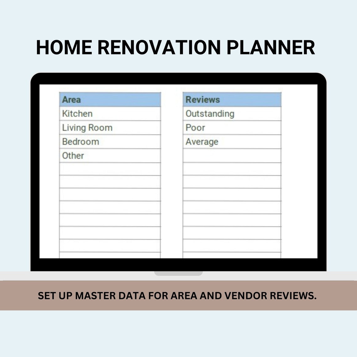 Project Planner for Home, Renovation Budget, Remodel Planner, Google ...