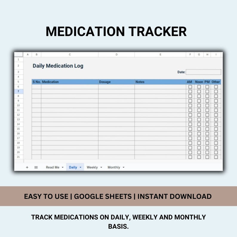 Medication Tracker, Weekly Medication Log, Monthly Medication Calendar ...