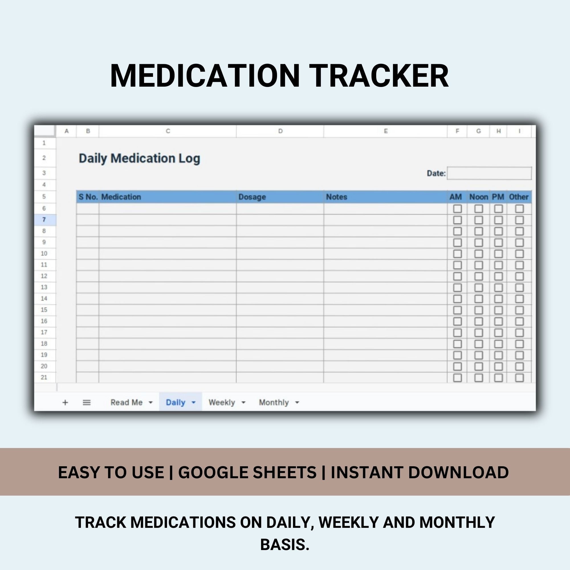 Medication Tracker, Weekly Medication Log, Monthly Medication Calendar ...