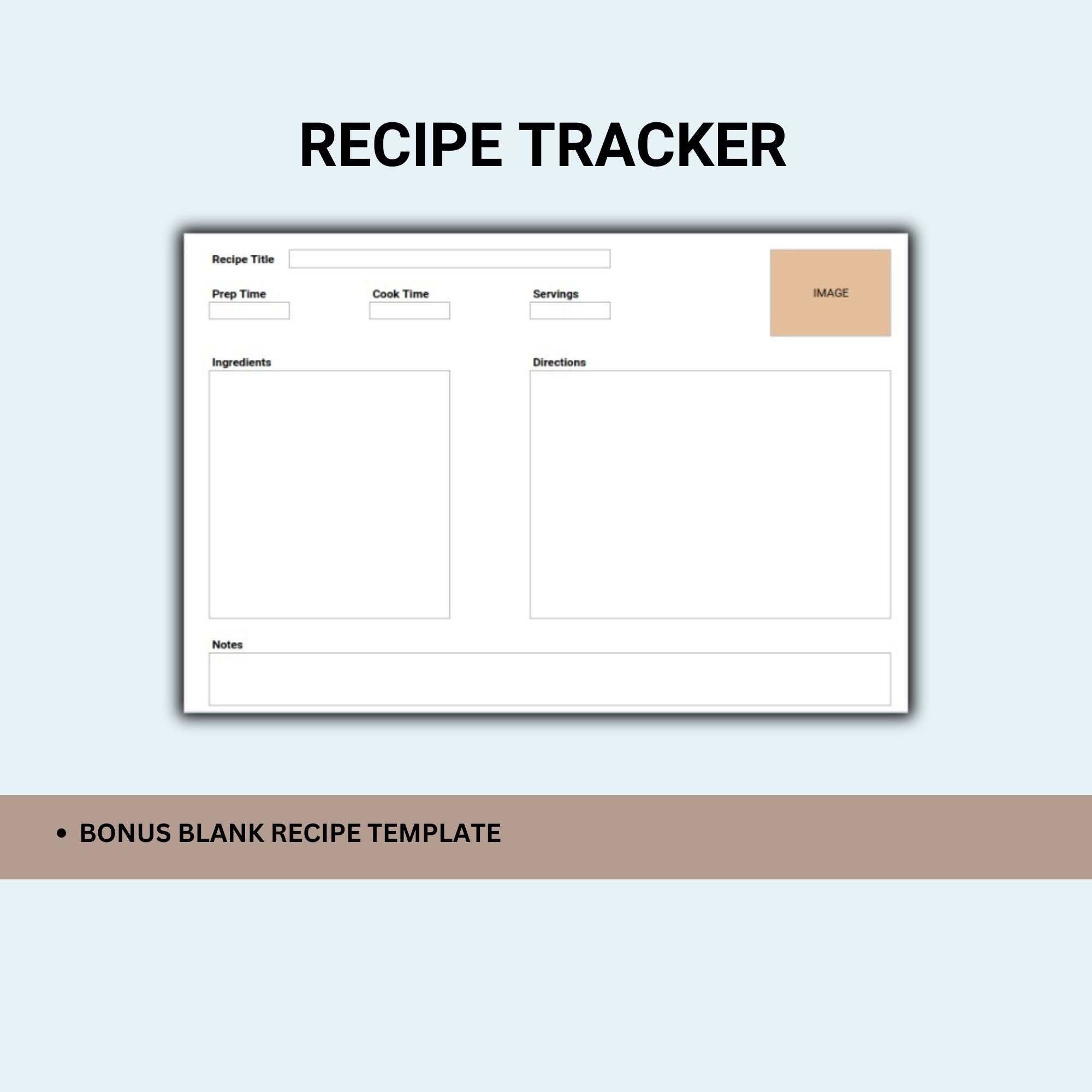 Editable and Printable Recipe Templates, Recipes Log, Digital Recipe ...