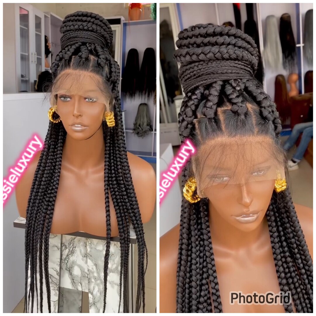 Full Lace Box Braided Wig/ Braided Wig/ Jumbo Box Braid Wigs for Black ...