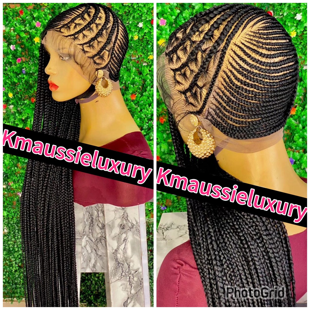 One Corner Cornrow Wig for Women, Cornrow Wig for Black Women, Gift for ...