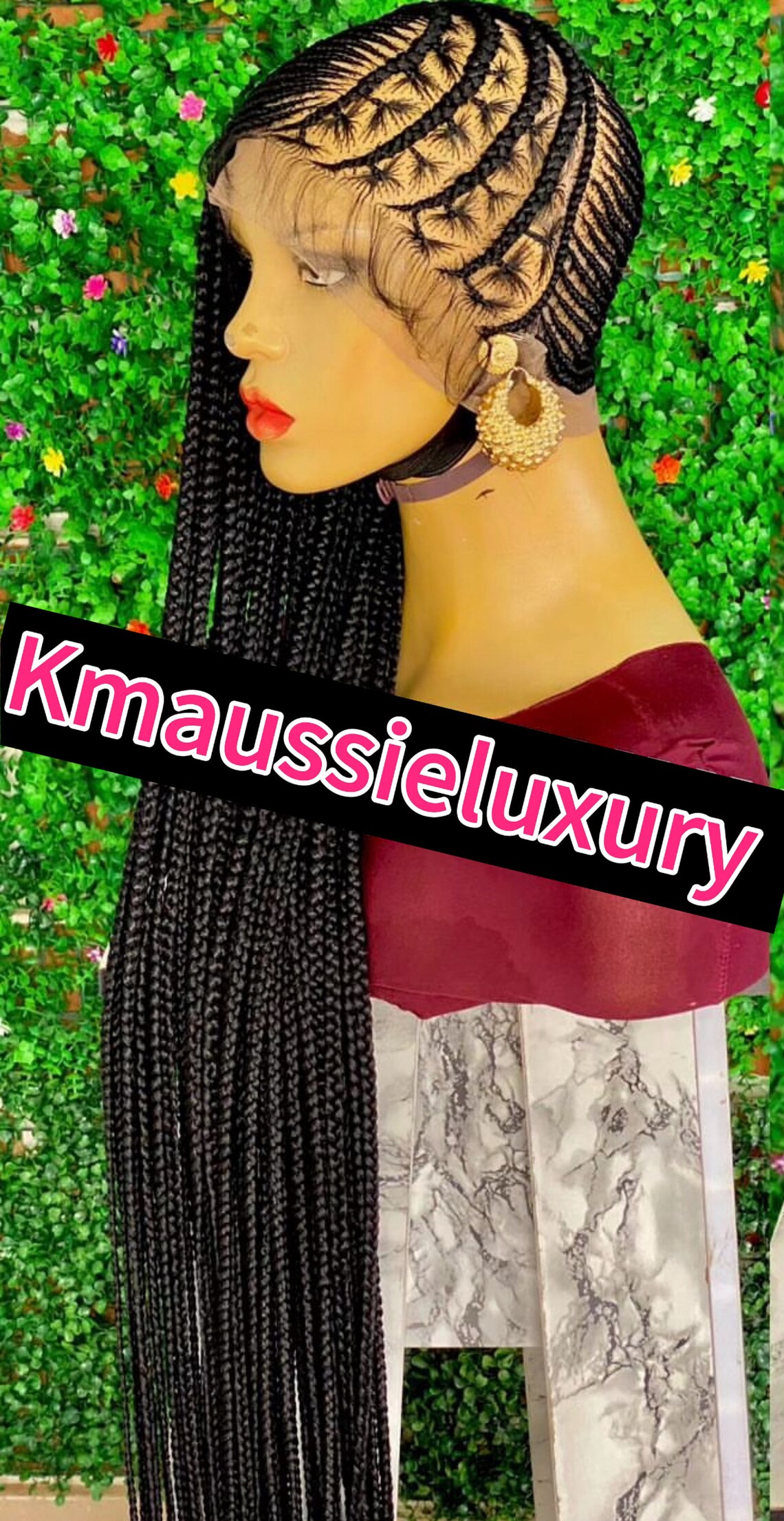 One Corner Cornrow Wig for Women, Cornrow Wig for Black Women, Gift for ...