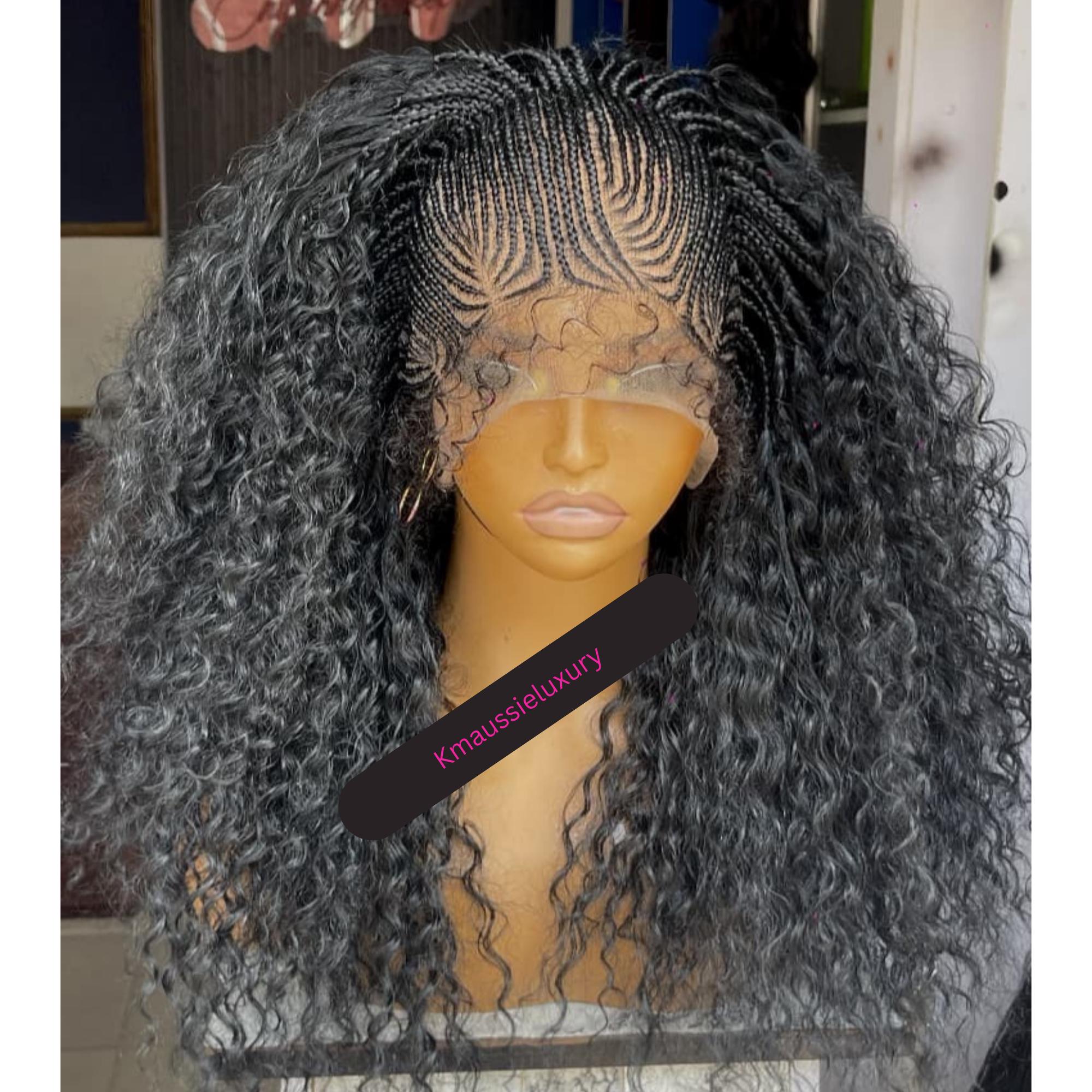 Ship in 24hrs Jayda Wayda Blend Cornrow Braids Full Lace Black Women ...